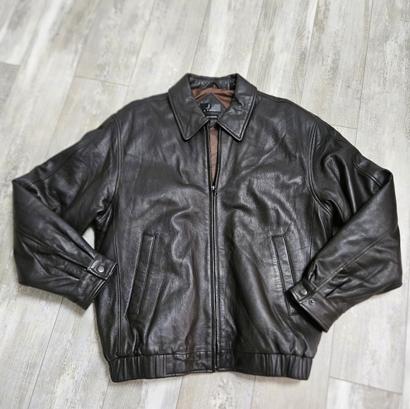 jf j.ferrar | Jackets & Coats | Vintage Brown Leather J Ferrar Lambskin ...